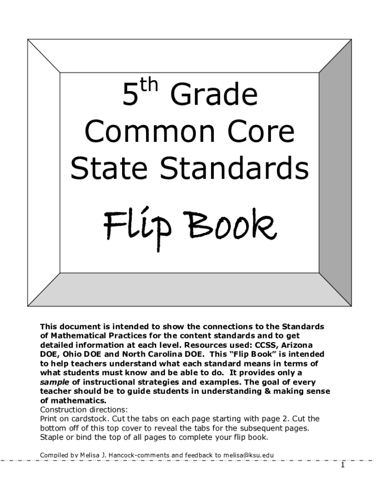 Fillable Online 5 Grade Common Core State Standards - Connect Suite Fax ...
