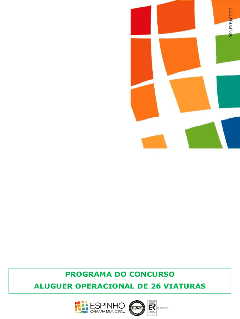Preenchível Disponível portal cm-espinho programa do concurso aluguer operacional de 26 viaturas ...