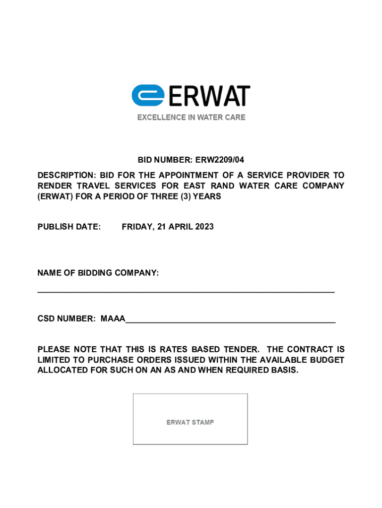 Fillable Online Appointment Of A Service Provider To Render ...