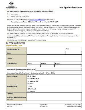 Fillable Online Application Form - Mahi / Job Fax Email Print - pdfFiller