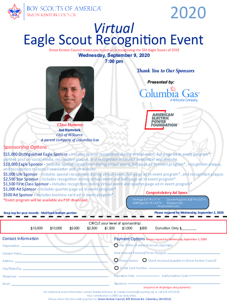 Fillable Online Eagle Scout Recognition Event Fax Email Print - pdfFiller