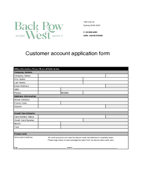 Fillable Online Customer account application form Fax Email Print ...