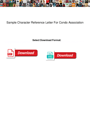 Fillable Online Sample Character Reference Letter For Condo Association. Sample Character ...