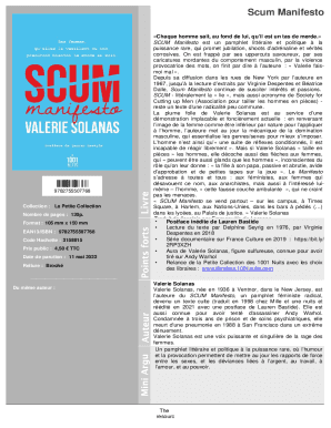 Remplissable En Ligne Scum Manifesto Fax Email Imprimer - pdfFiller