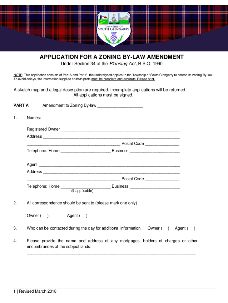 Fillable Online APPLICATION FOR A ZONING BY-LAW AMENDMENT Fax Email Print - pdfFiller