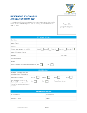 Fillable Online INDIGENOUS SCHOLARSHIP APPLICATION FORM 2024 Fax Email ...