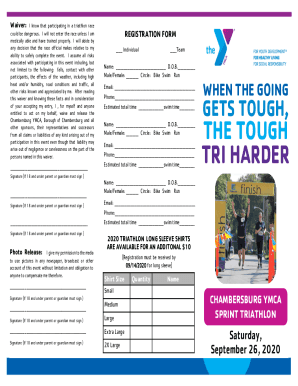 Fillable Online EvERyONE cAN TRi - yMcA GOT ENERGy? TRiAThlON Fax Email ...