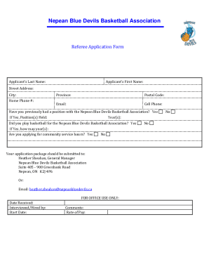 Fillable Online Referee Application Form Fax Email Print - pdfFiller