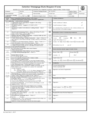 Fillable Online woodlot bc Interior Stumpage Rate Request Form (short ...