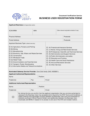 Fillable Online BUSINESS USER REGISTRATION FORM Fax Email Print - pdfFiller