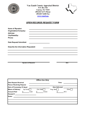 Fillable Online open records request form Fax Email Print - pdfFiller