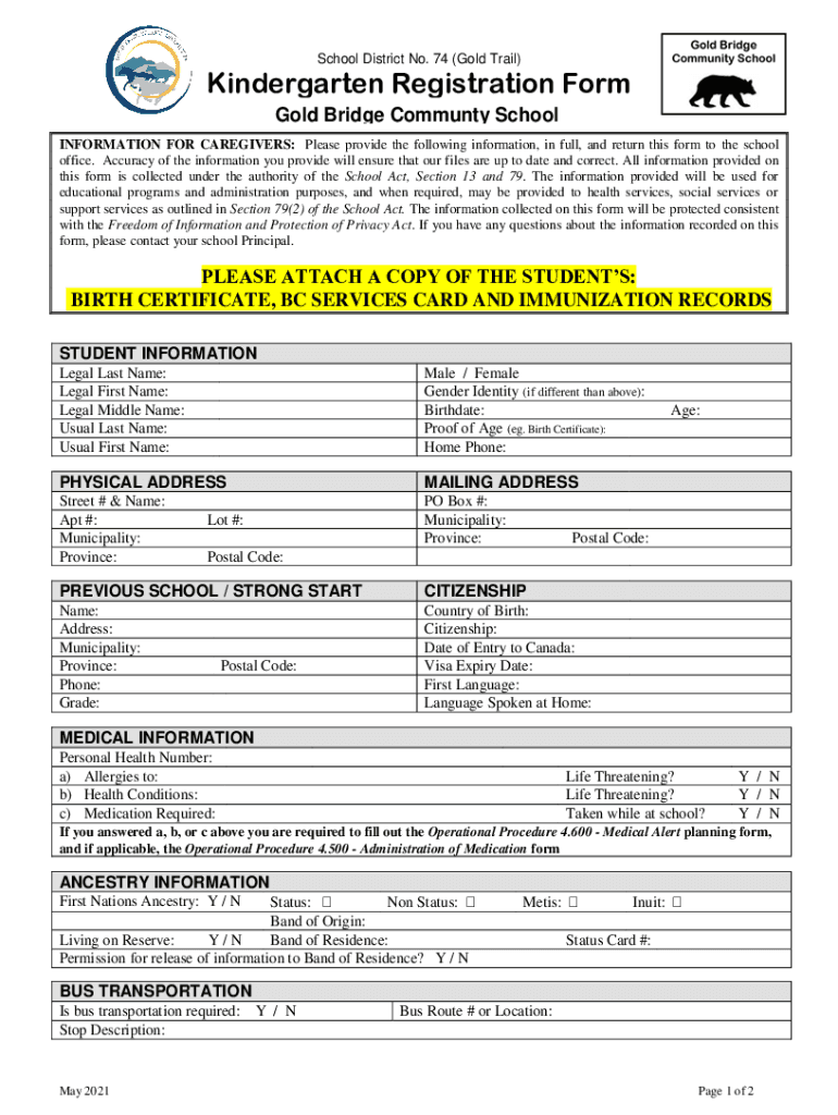 Fillable Online School District No. 74, Gold Trail EDUCATION ... Fax Email Print - pdfFiller