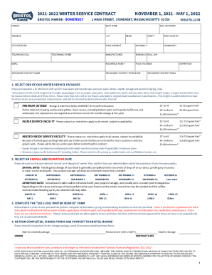 Fillable Online 2021-2022 WINTER SERVICE CONTRACT NOVEMBER 1, ... Fax ...