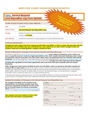 Fillable Online TOPIC: Service Request And Disposition Log Form Update Fax Email Print - pdfFiller