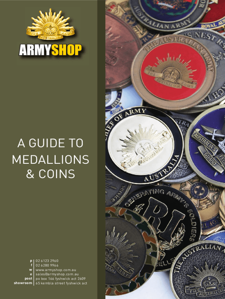 Fillable Online A Guide to medallions & coins - Army Shop Fax Email ...
