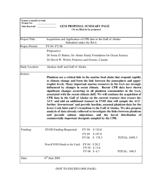 Fillable Online EVOSTC PROPOSAL SIGNATURE FORM Fax Email Print - pdfFiller