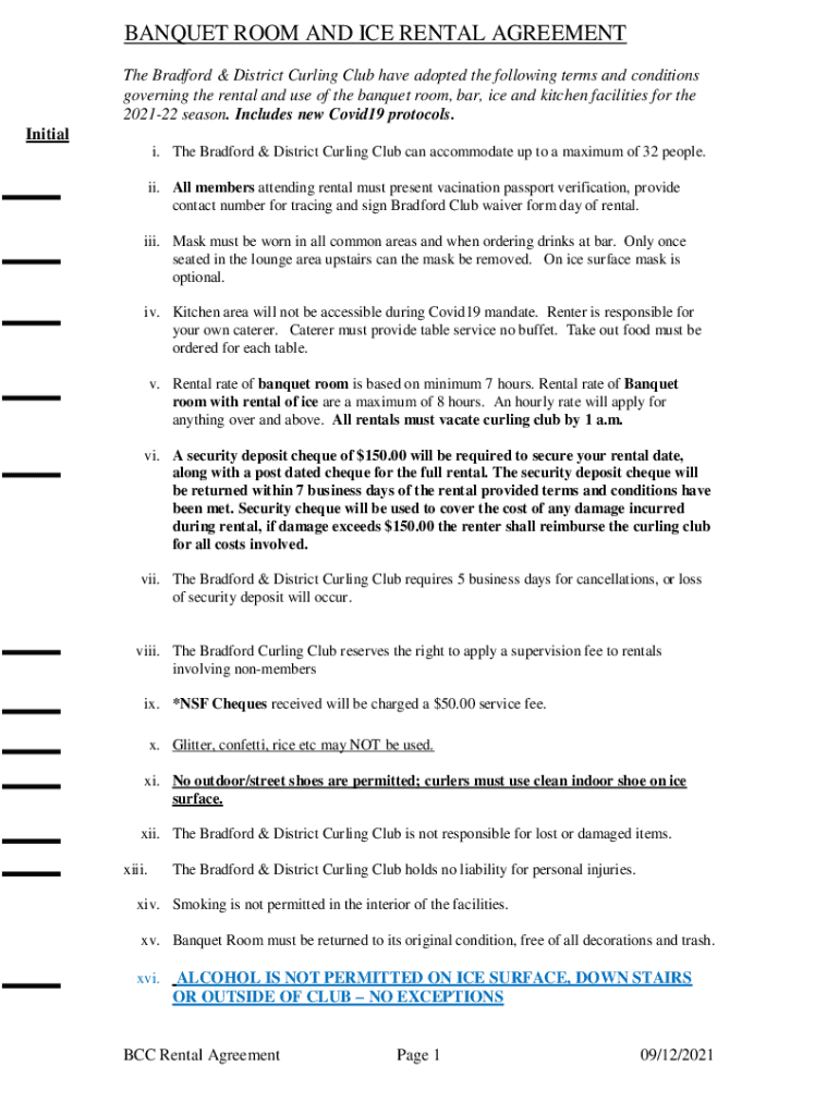 Fillable Online Rental Hall Agreement Forms - Fill Online, Printable ...