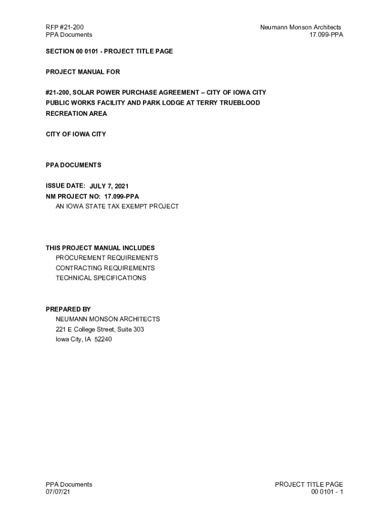 Fillable Online RFP #21-200 Neumann Monson Architects PPA ... Fax Email ...