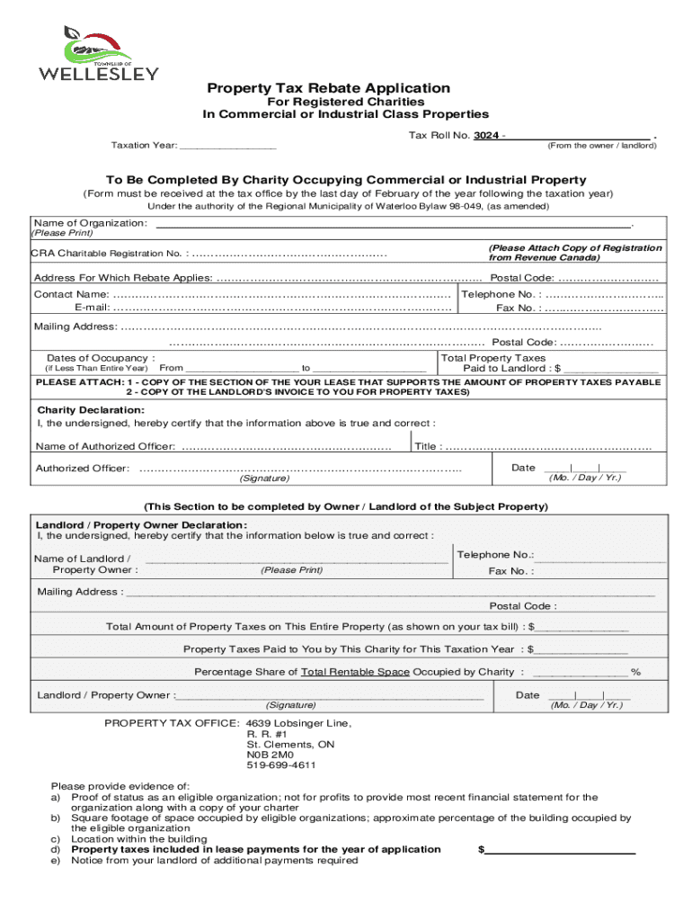 Fillable Online CHARITY Rebate form Wellesley Version.doc Fax Email Print - pdfFiller