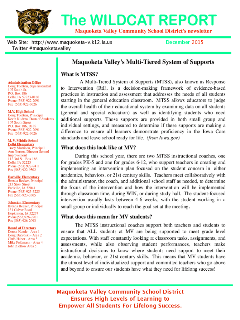 Fillable Online The Wildcat Report Fax Email Print - pdfFiller