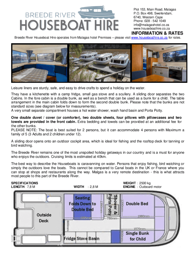 Fillable Online Houseboats, whale watching and croquet? All from the ...