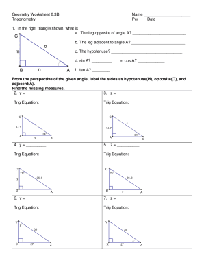 Fillable Online Trigonometric Ratios (Trig) 8-4 Fax Email Print - pdfFiller