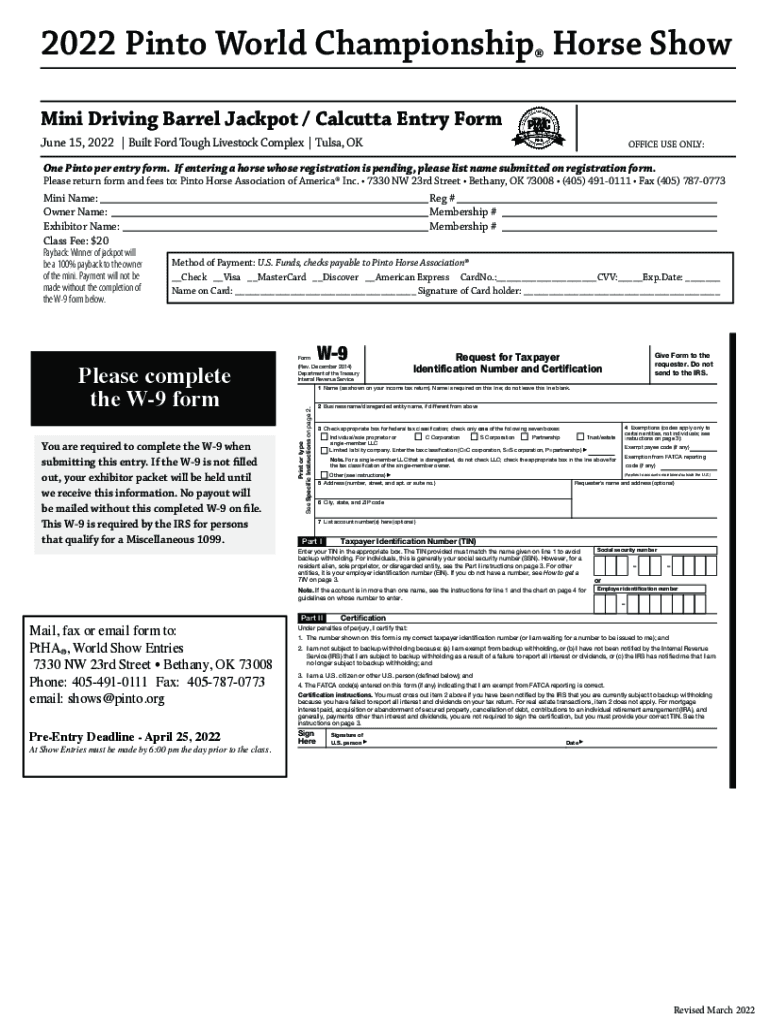 Fillable Online Mini Driving Barrel Jackpot / Calcutta Entry Form Fax ...