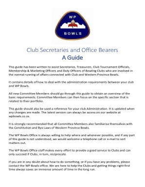 Fillable Online Club Secretaries and Office Bearers A Guide Fax Email ...