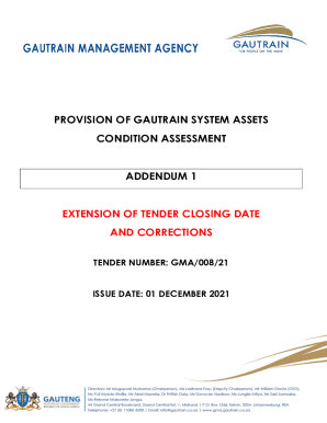 Fillable Online extension of tender closing date and corrections Fax ...