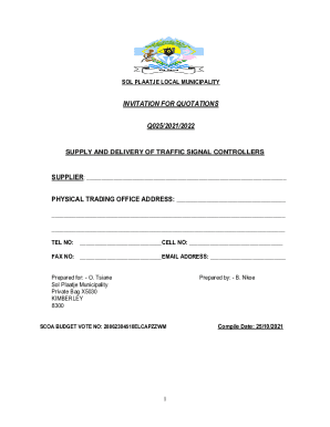 Fillable Online SUPPLY AND DELIVERY OF TRAFFIC SIGNAL CONTROLLERS Fax Email Print - pdfFiller