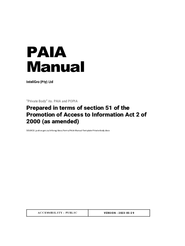 Fillable Online InteliGro-POPIA-PAIA-Manual Fax Email Print - pdfFiller