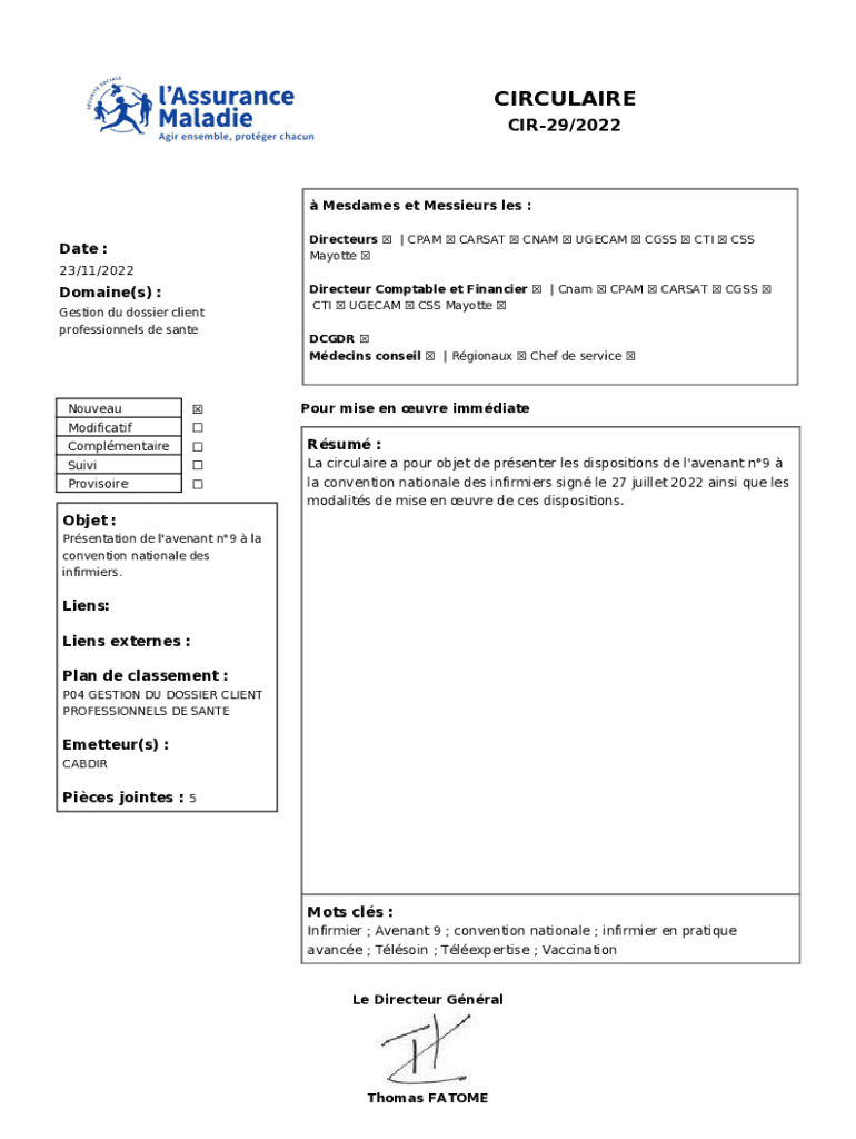 Remplissable En Ligne Prsentation de l'avenant n9 la convention ... - CIRCULAIRE Fax Email ...