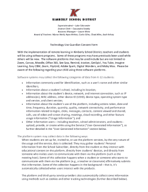 Fillable Online Technology Use Guardian Consent Form Fax Email Print ...