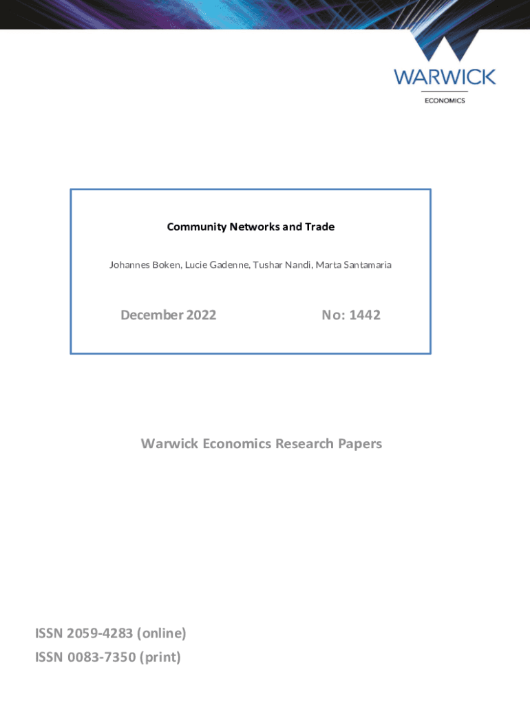 Fillable Online warwick ac Johannes Boken, Lucie Gadenne, Tushar Nandi ...