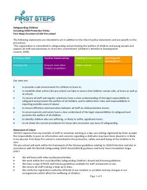Fillable Online Safeguarding Children Including Child Protection Policy ...