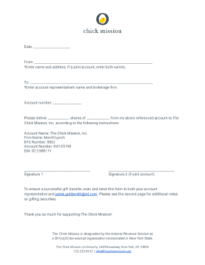 Fillable Online Chick Mission Stock Form Fax Email Print - pdfFiller