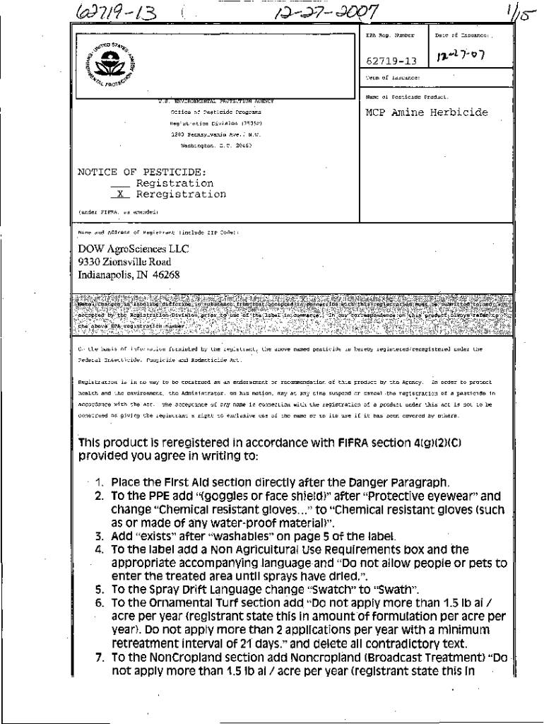 Fillable Online U.S. EPA, Pesticide Product Label, MCP AMINE, 12/27 ...