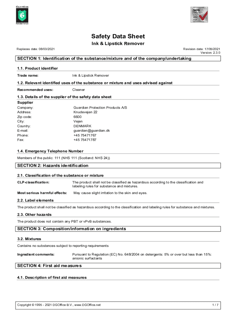 Fillable Online Material Safety Data Sheet for Printing Ink and Related ...