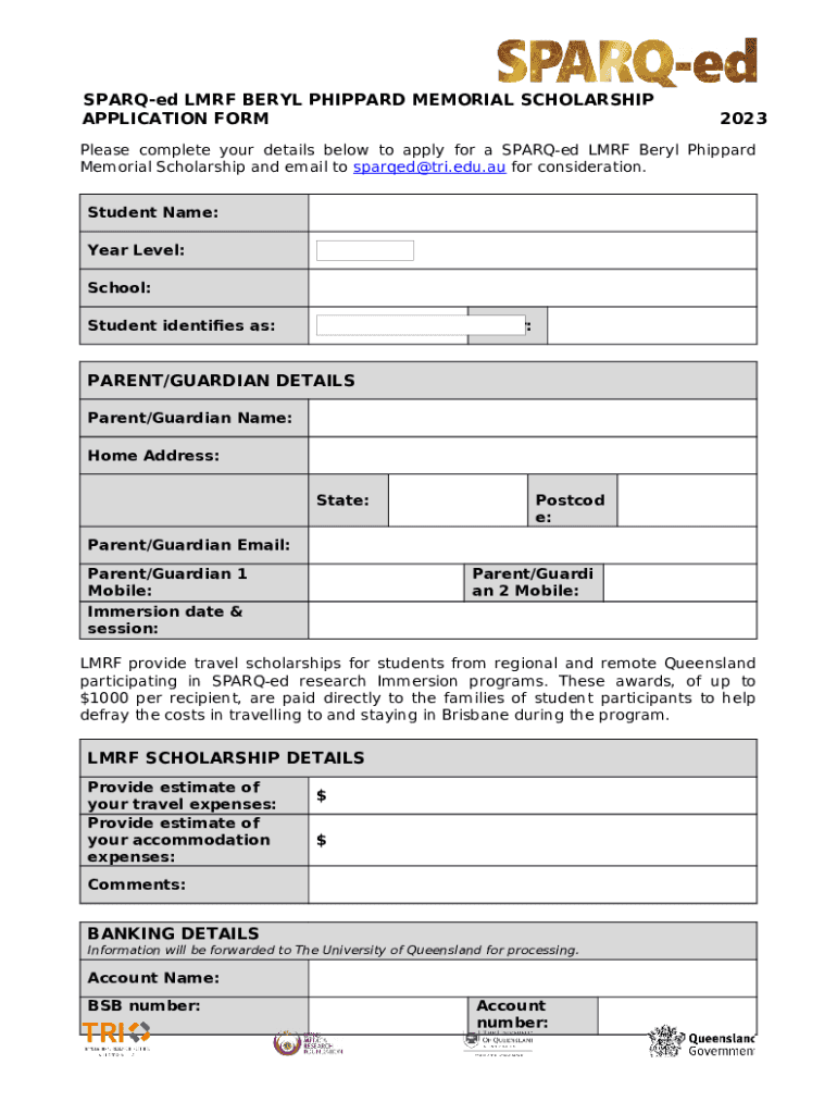 SPARQ-ed LMRF Scholarship application Doc Template | pdfFiller