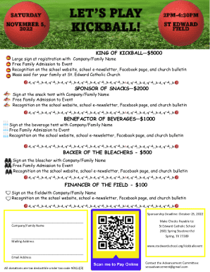 Fillable Online LET'S PLAY KICKBALL! Fax Email Print - pdfFiller