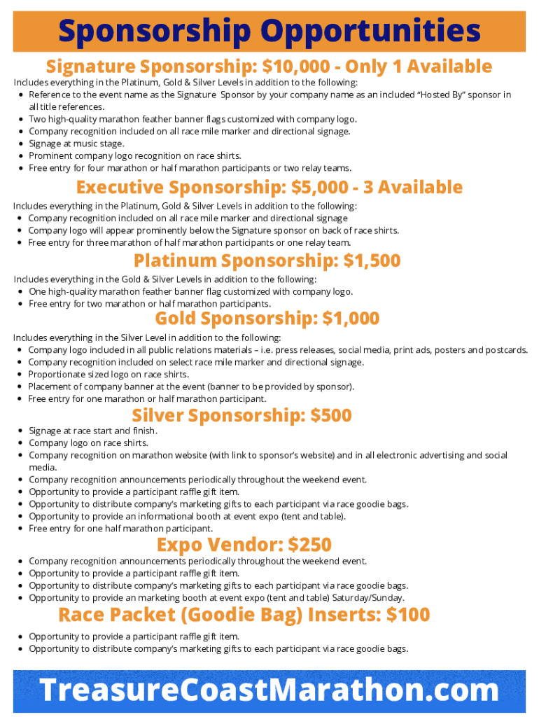 Fillable Online Inaugural Gala Sponsorship Opportunities Fax Email ...