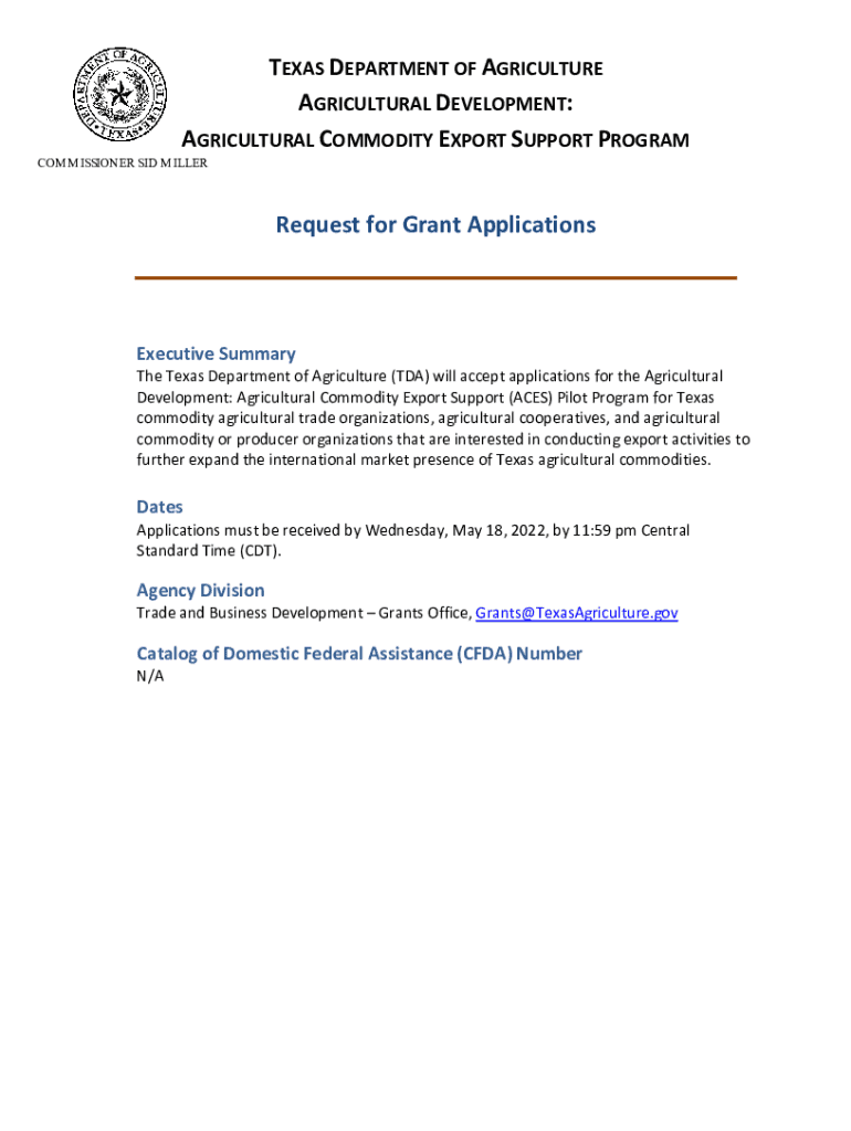Fillable Online TDA-GO - Texas Department of Agriculture-Grants Online ...