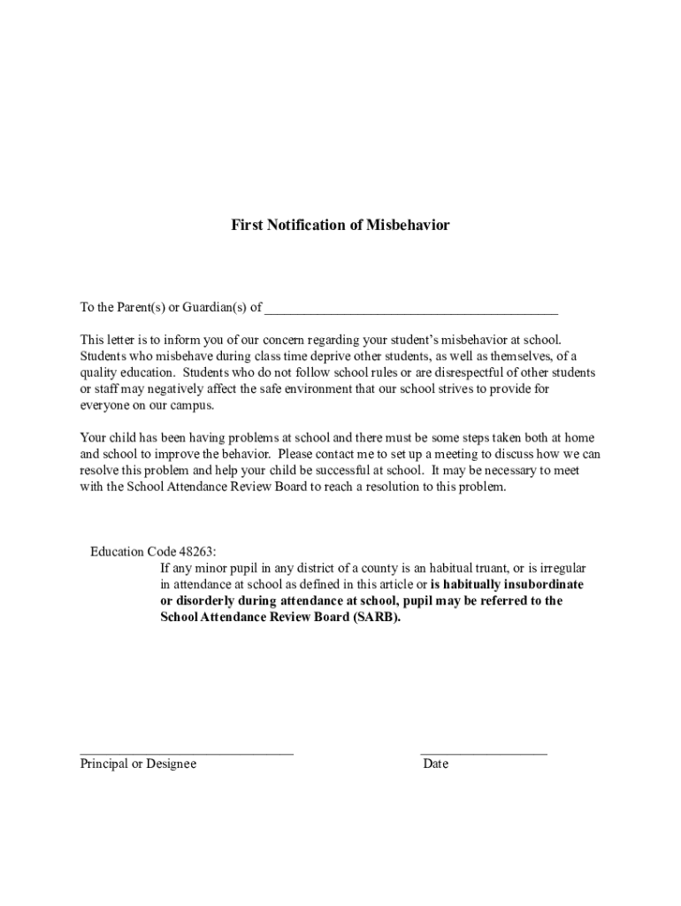 Fillable Online Student Classroom Misbehavior: An Exploratory Study ...