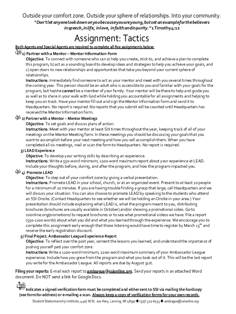 Fillable Online Assignment: Tactics Fax Email Print - pdfFiller