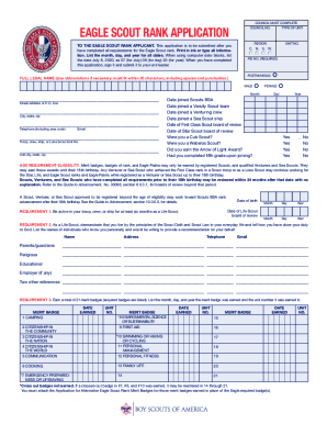 Fillable Online eagle scout rank application Fax Email Print - pdfFiller