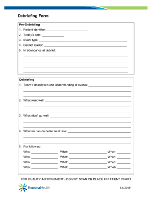 Fillable Online Sample Labor and Delivery Event Debrief Form Fax Email ...
