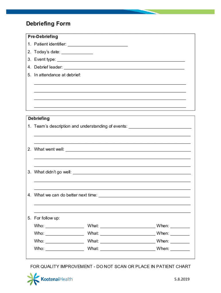 Fillable Online Sample Labor and Delivery Event Debrief Form Fax Email ...