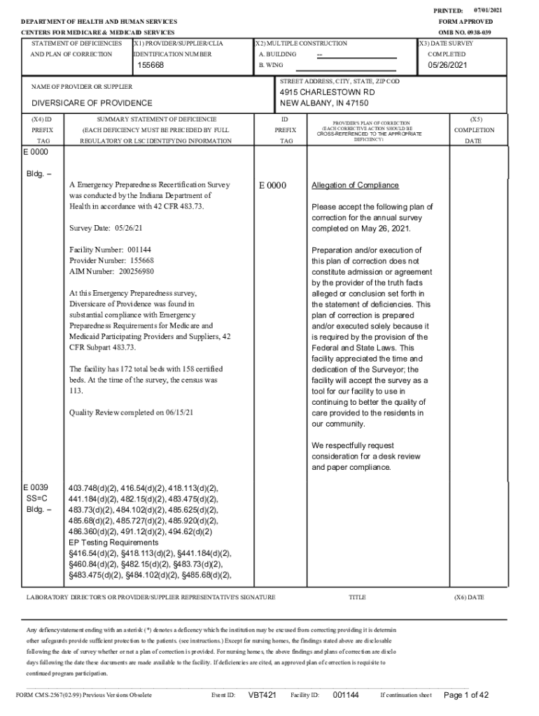 Fillable Online -A Emergency Preparedness Recertification Survey Fax ...