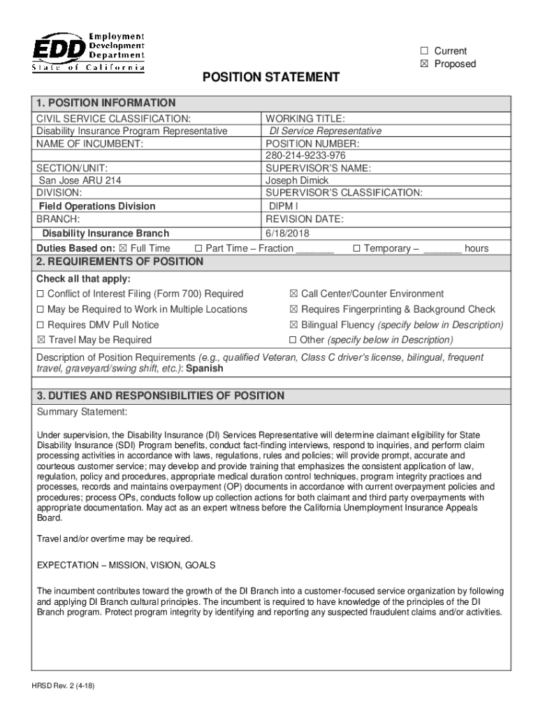 Fillable Online Disability Insurance Provisions Brochure (DE 2515 Rev ...