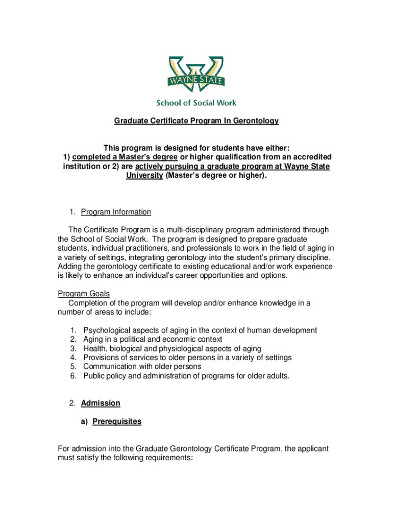 Fillable Online socialwork wayne Graduate Certificate vs. Master's Degree - Ohio State Online ...